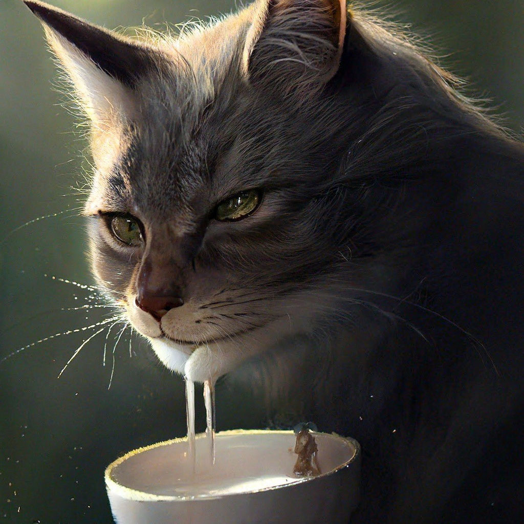 Cats Drinking Milk Gif