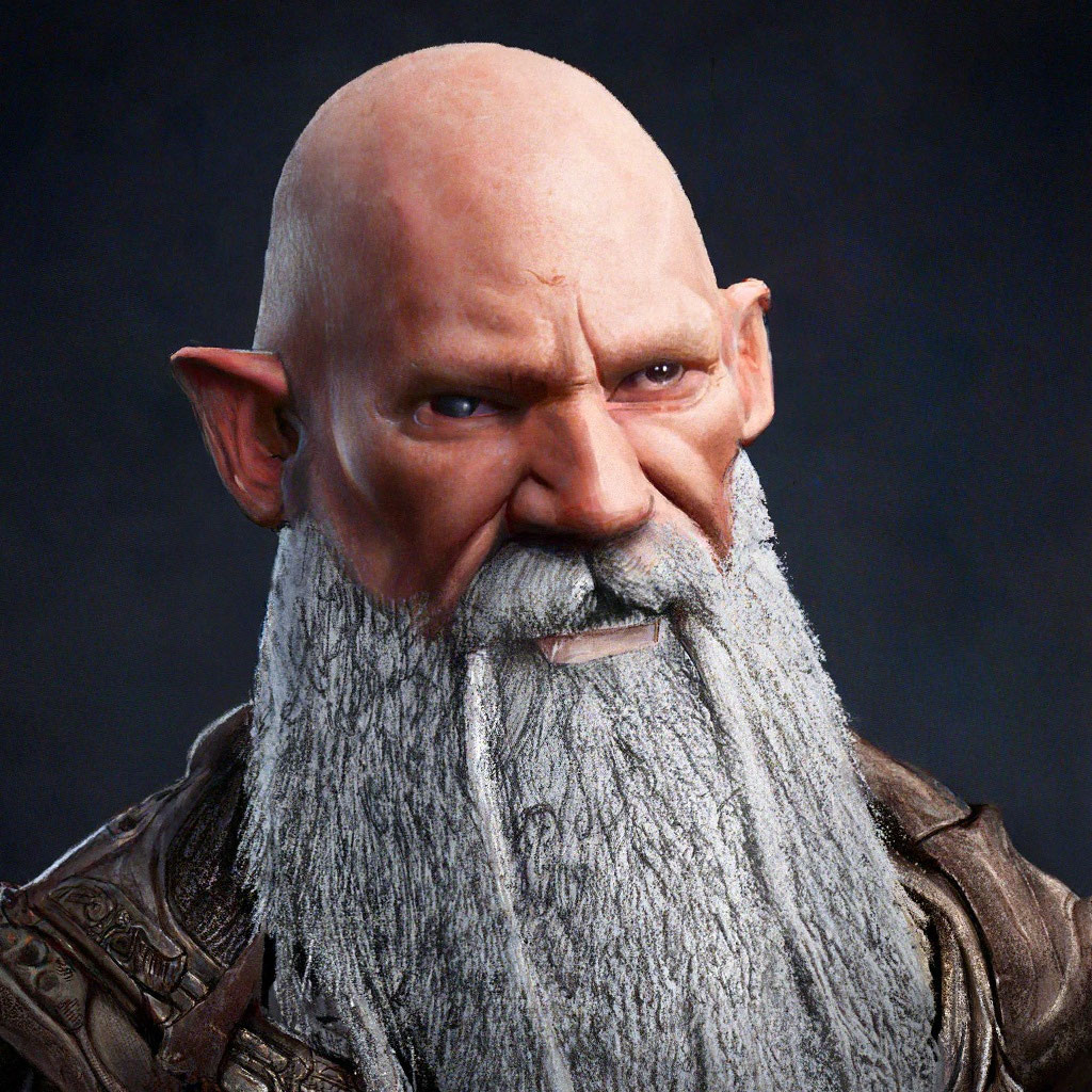 "The bald dwarf" — image created in Shedevrum