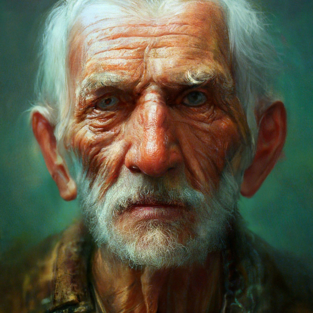 Blind Old Man Look