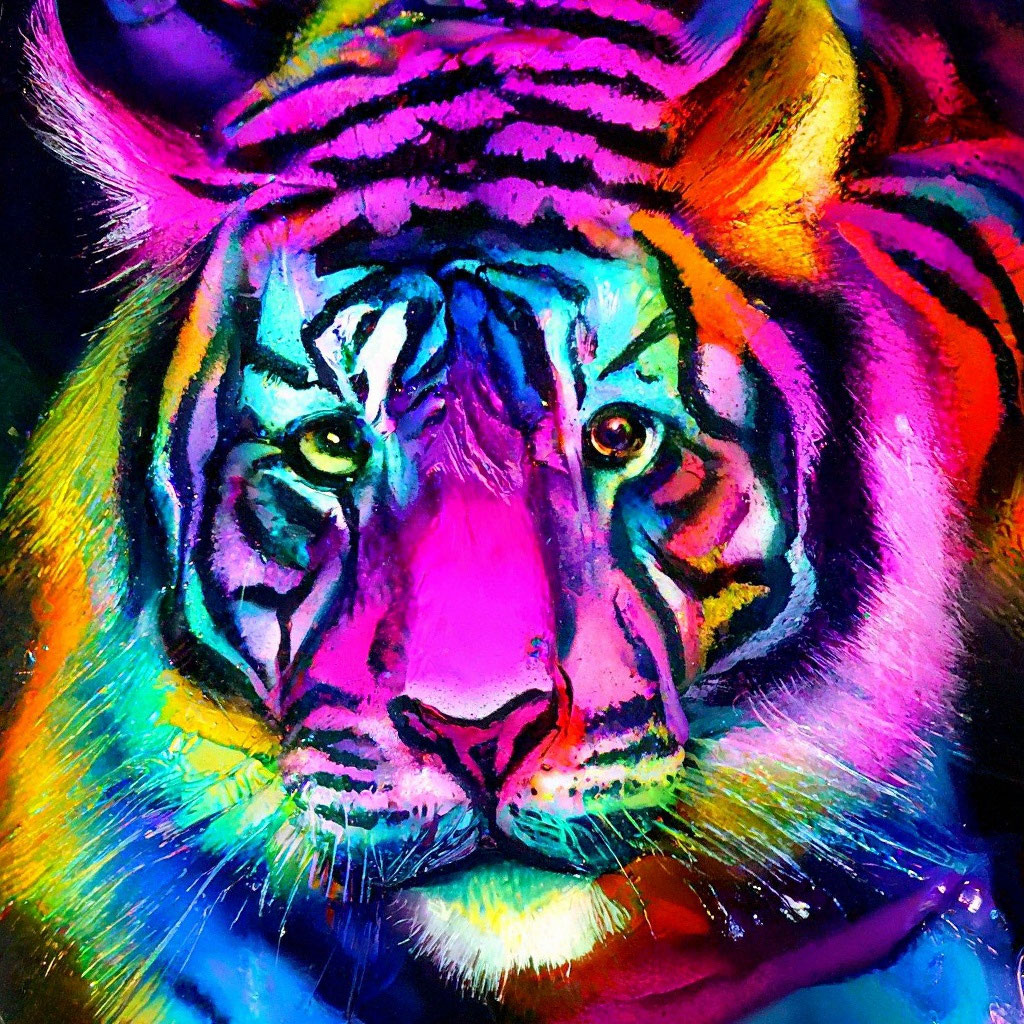 "Multicolored glass tiger, glass tiger, multicolored, glass ...