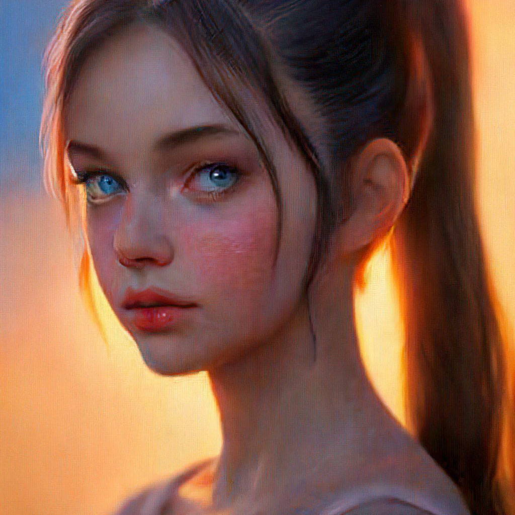 «Красивая девушка с хвостиками , …» — картинка создана в Шедевруме