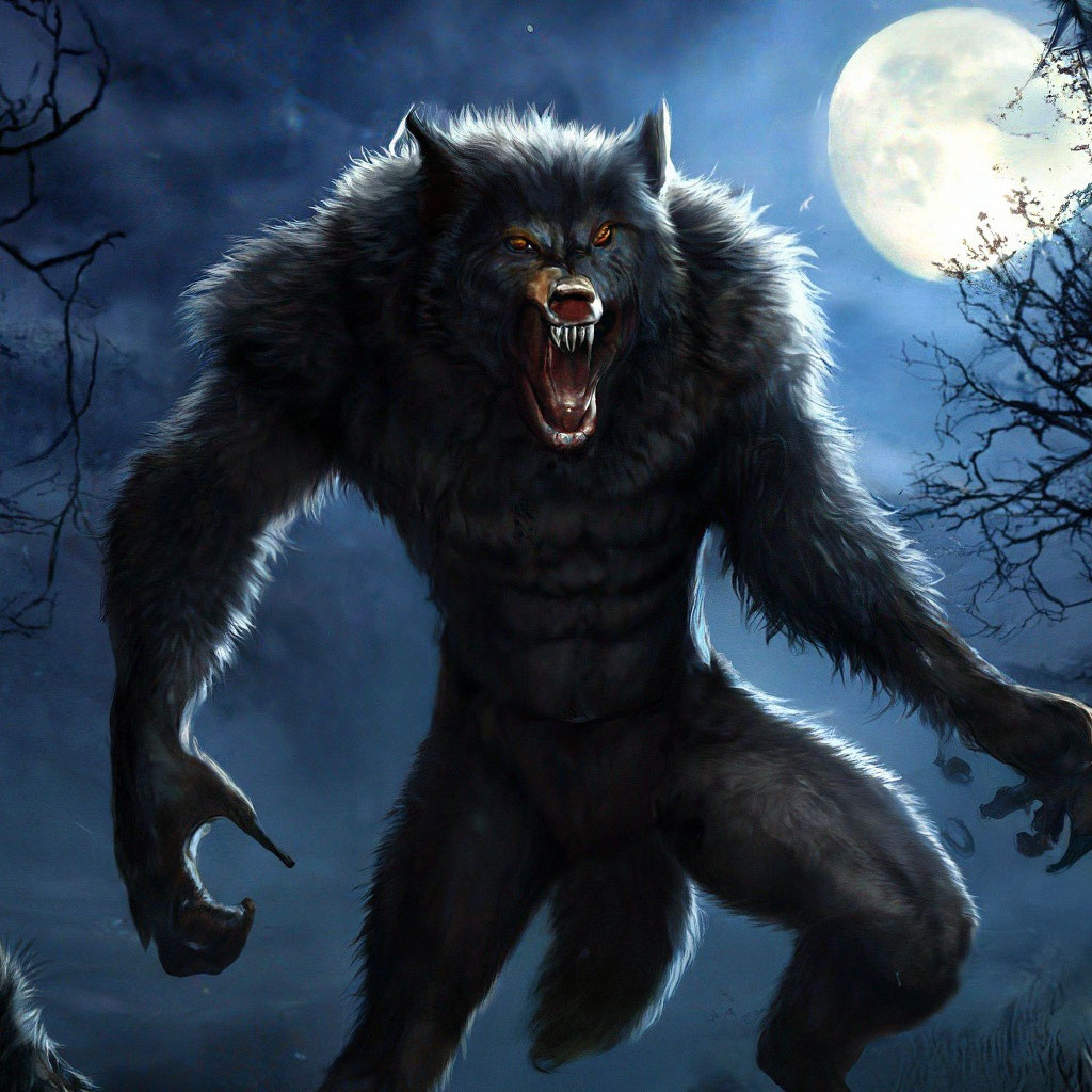 Werewolf Red Eyes With Black Fur Stock Illustration „fox With Black