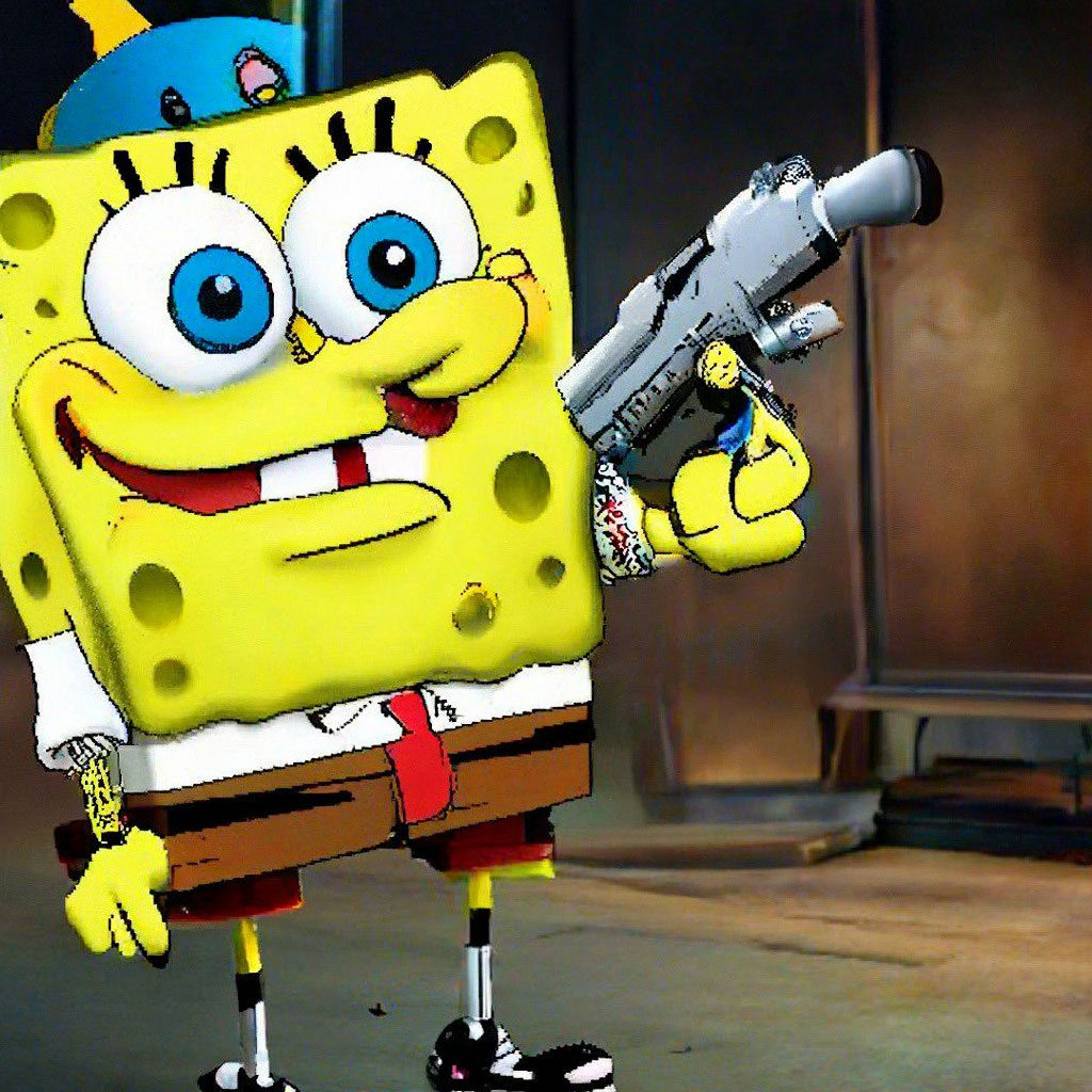 Gangsta Spongebob Met Een Pistool Geschenke Und Merchandise Zum Thema