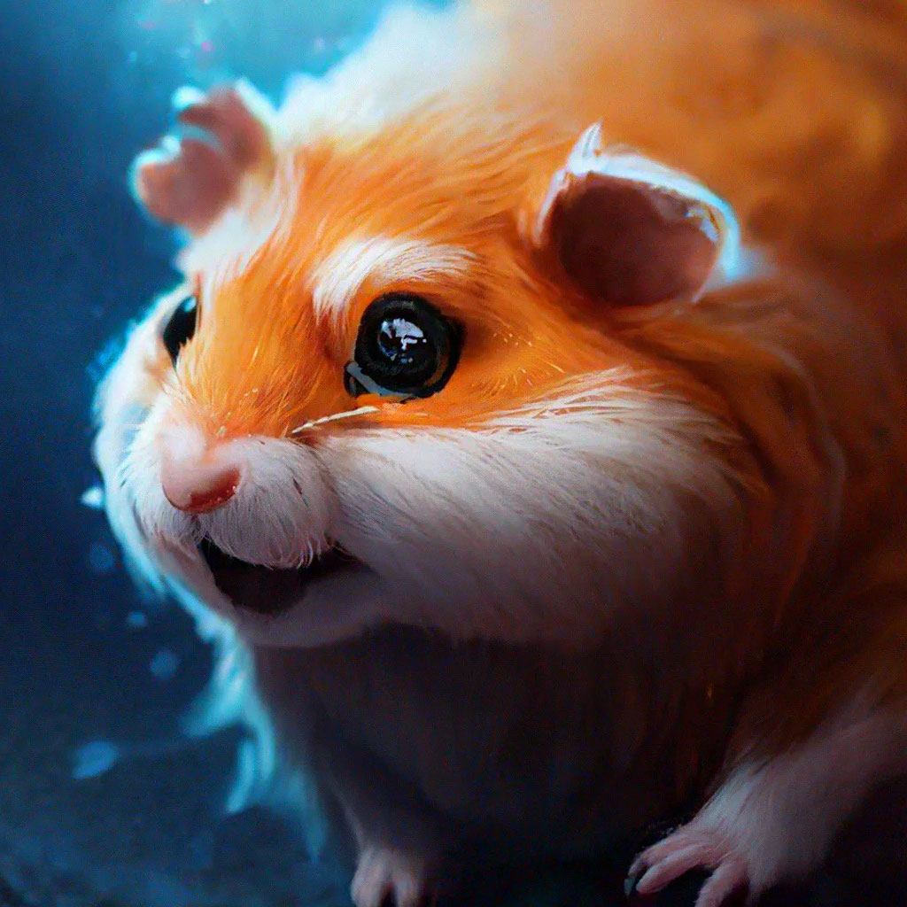 "A hamster consisting of fire and ice 4k" — image created in Shedevrum