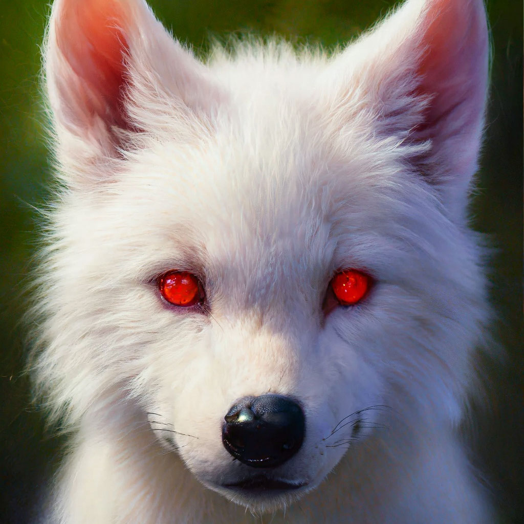 Albino Wolf Red Eyes