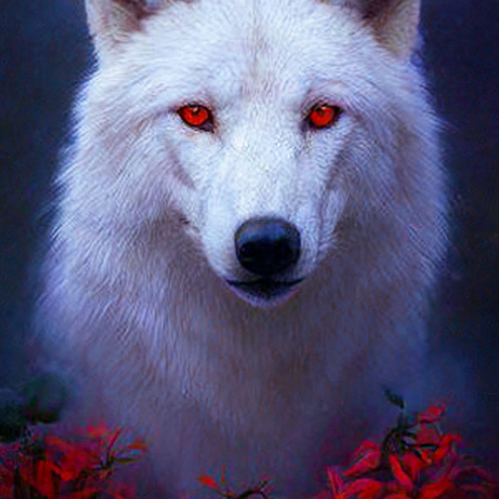 Albino Wolf Red Eyes