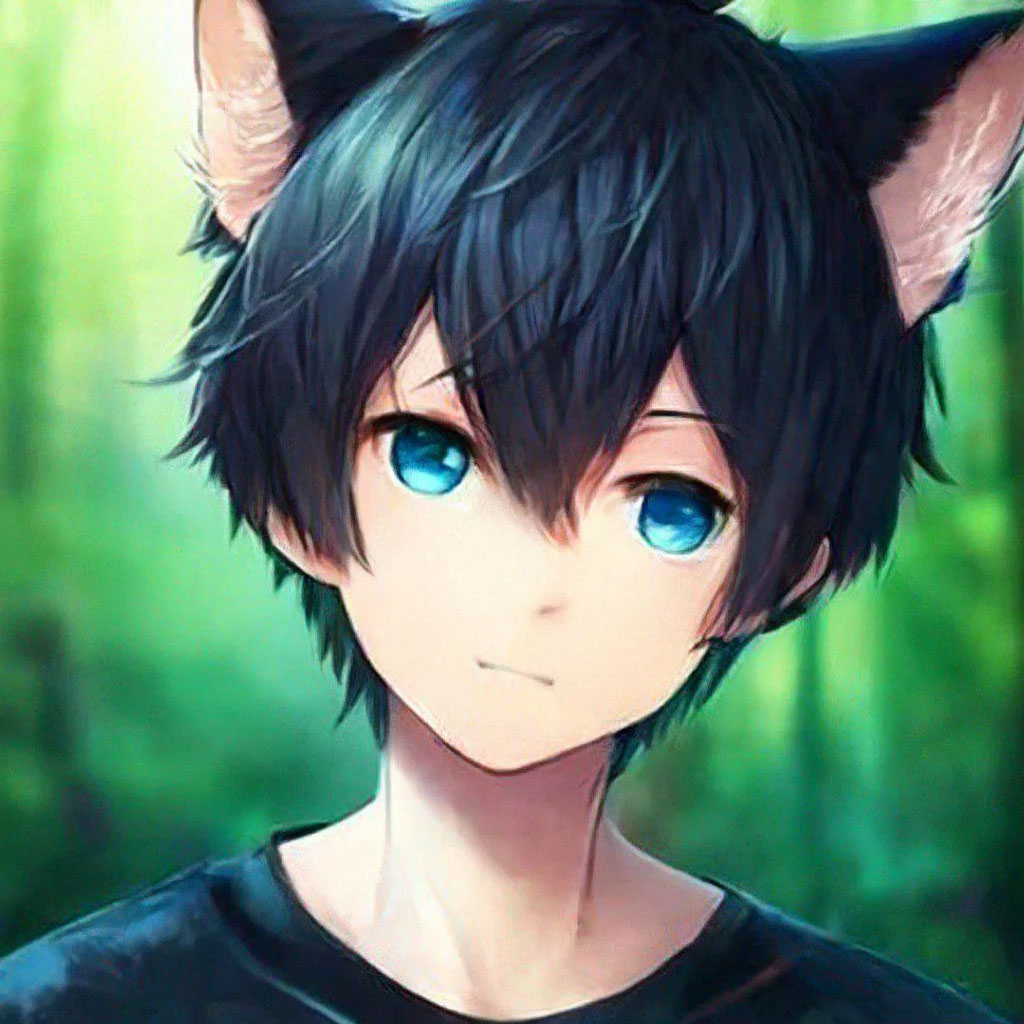Anime Neko Guy With Brown Hair