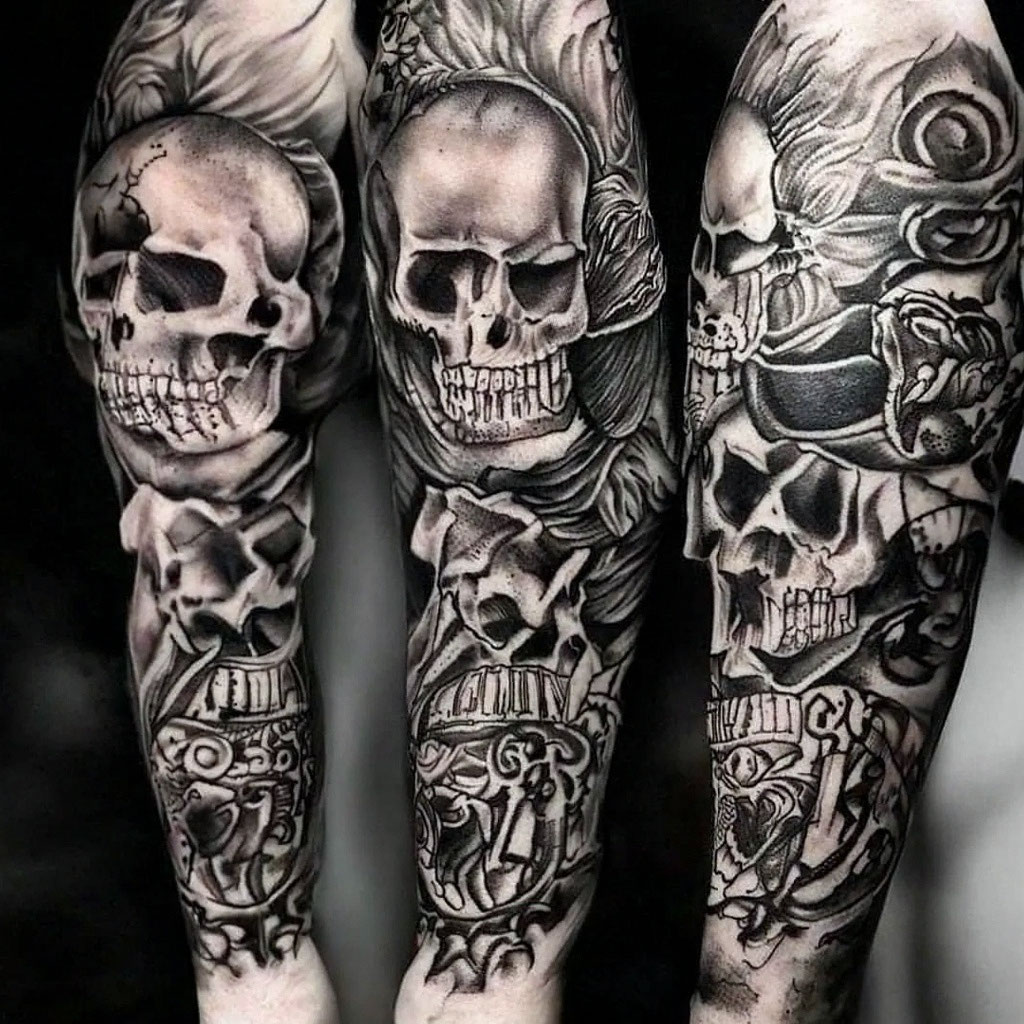 Graveyard Sleeve Tattoos