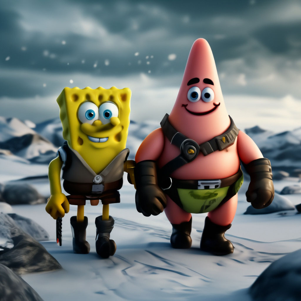 Spongebob And Patrick Walking