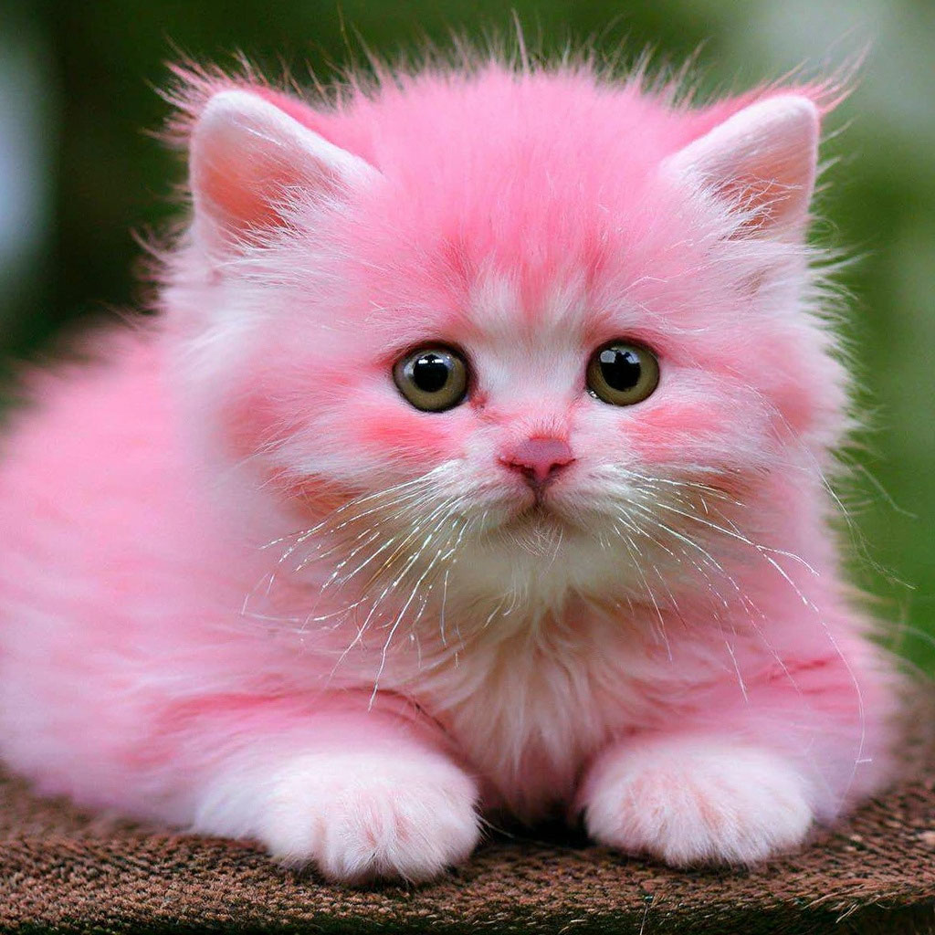 Pink cat image created in Shedevrum