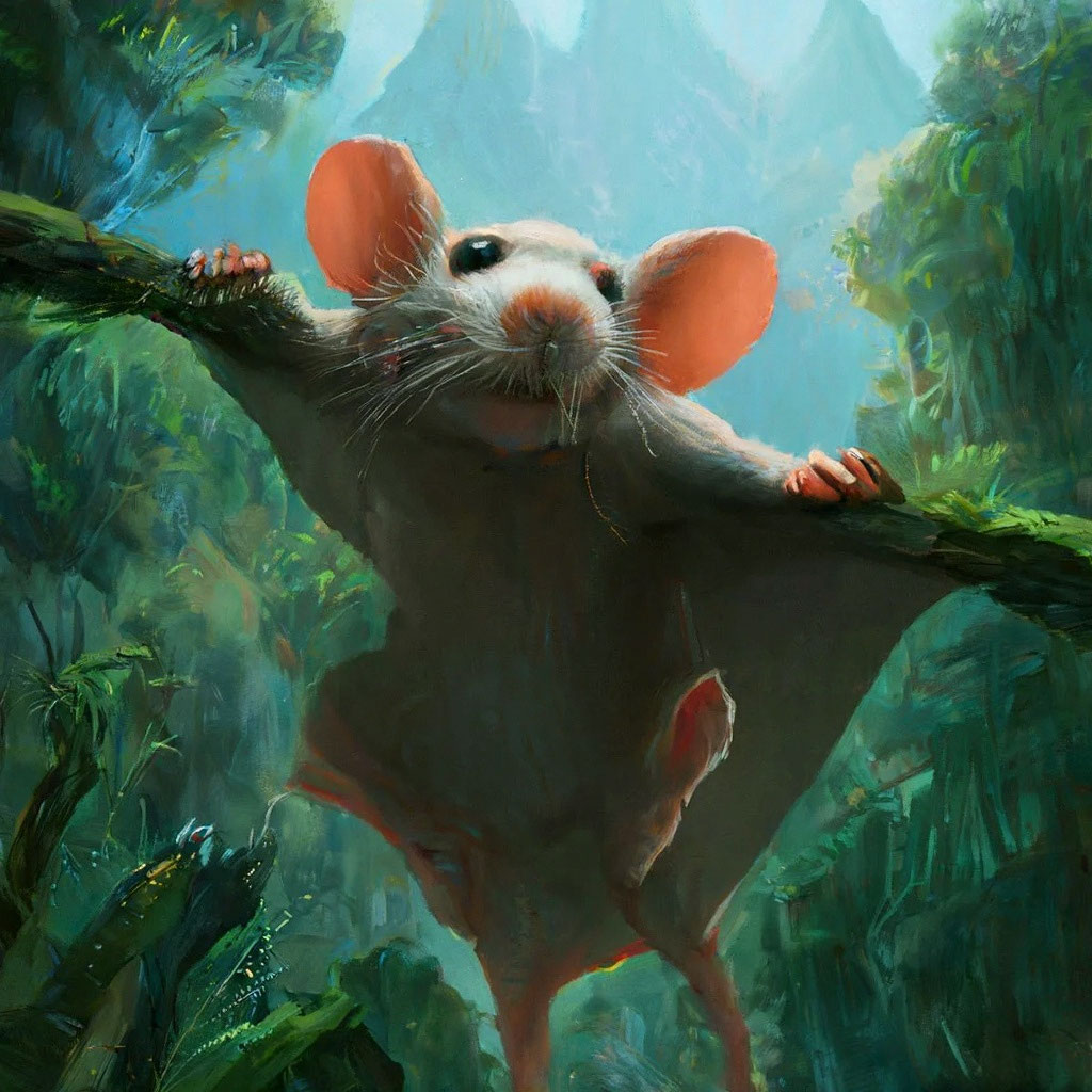 "The flying rat" — image created in Shedevrum
