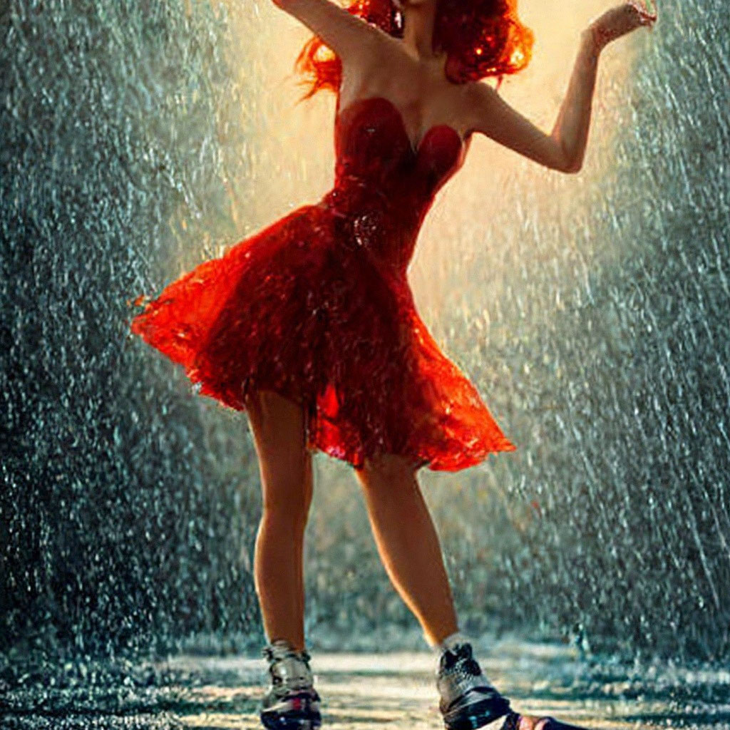 «Beautiful woman, red hair, dancing …» — картинка создана в Шедевруме