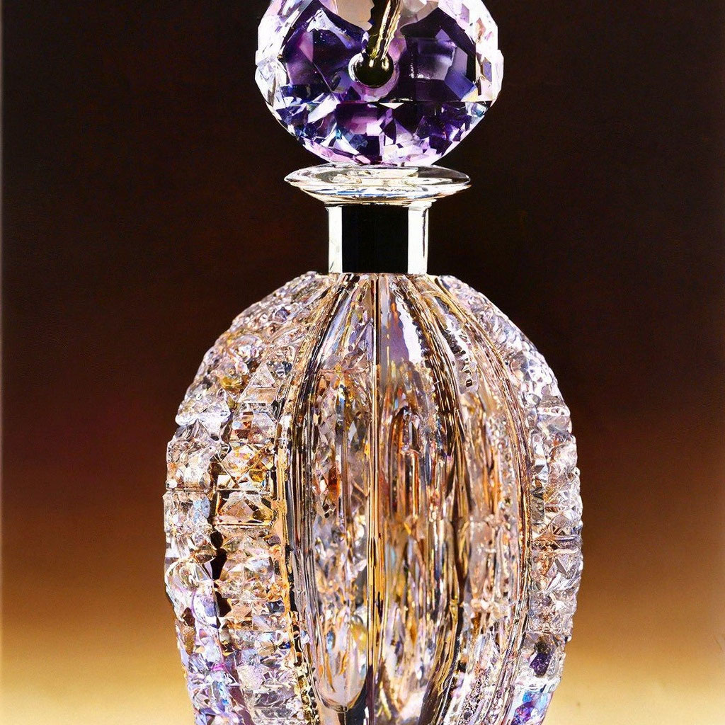"Crystal perfume bottle with lavender …" — image created in Shedevrum