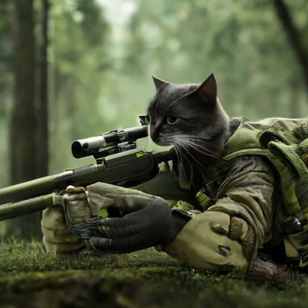 Gato Con Rifle De Francotirador