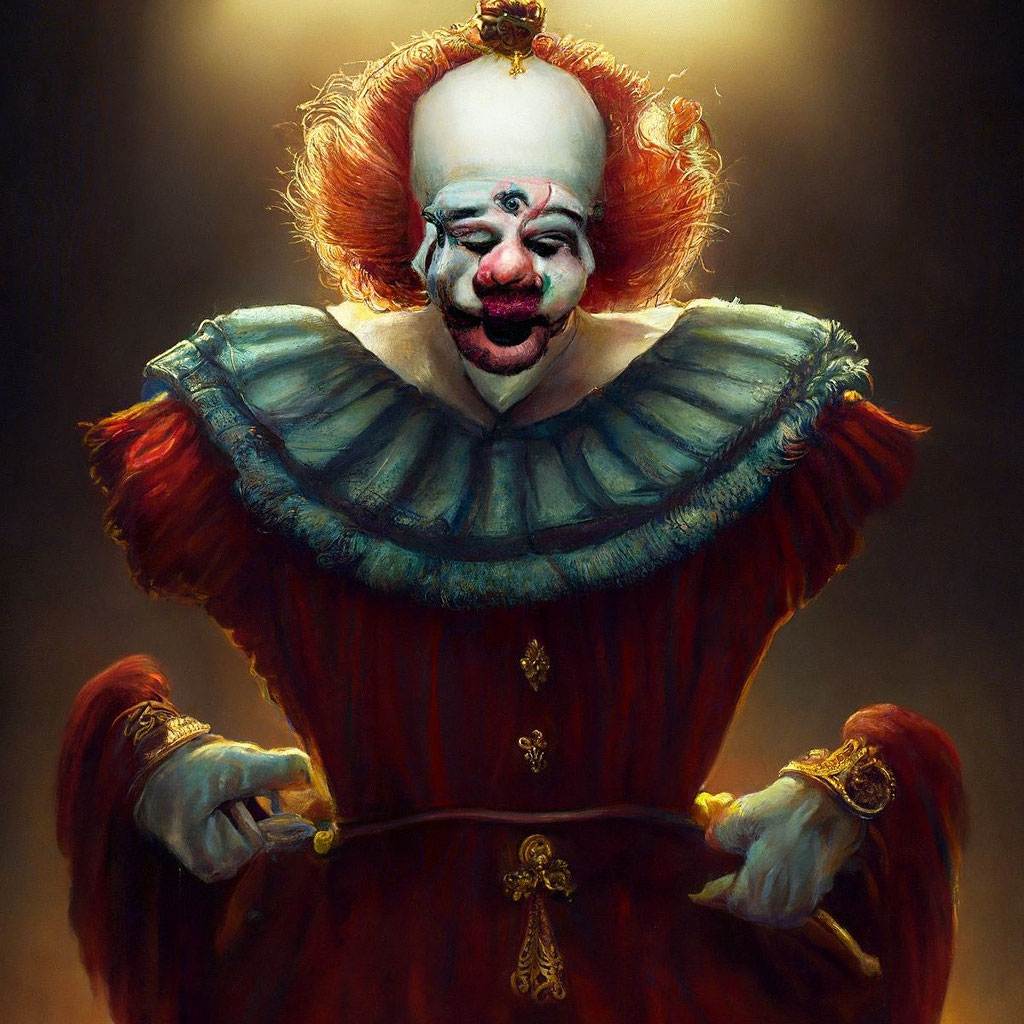 "King and the Clown" — image created in Shedevrum