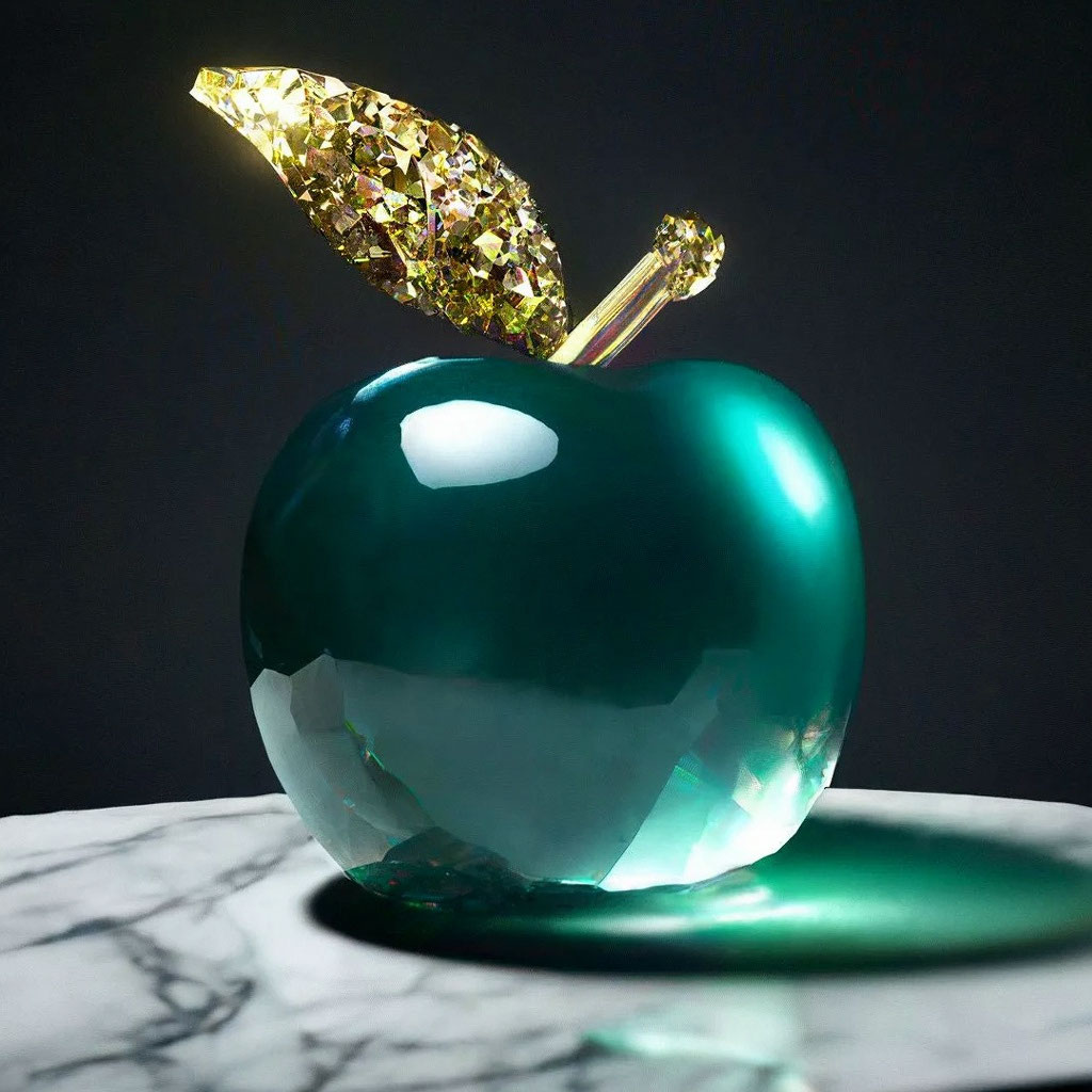 "Detailed Crystal Apple made of …" — image created in Shedevrum