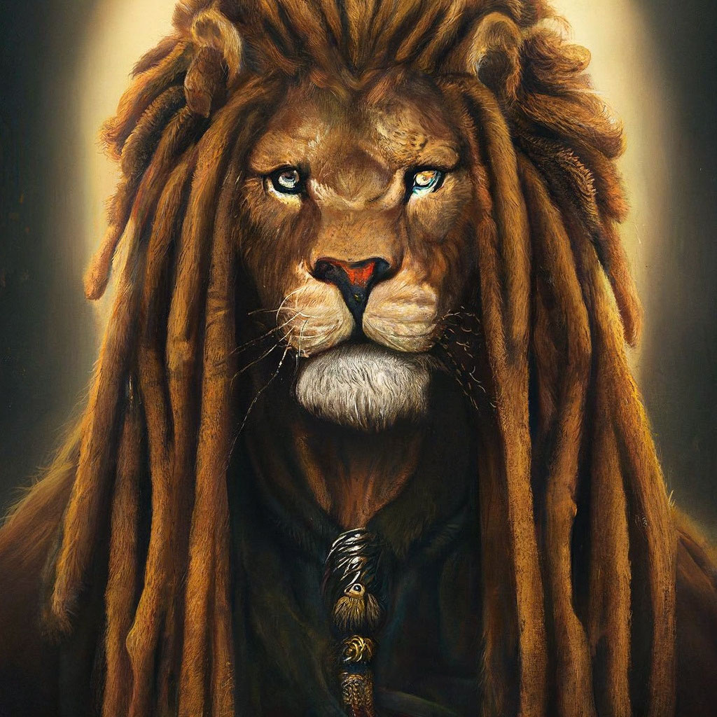 Rasta Lion With Dreads
