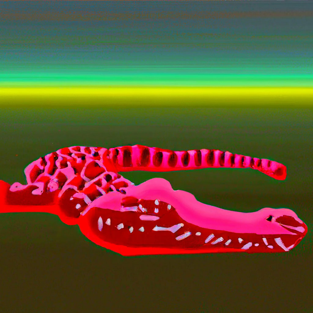 "Neon pastel ruby red emerald green …" — image created in Shedevrum