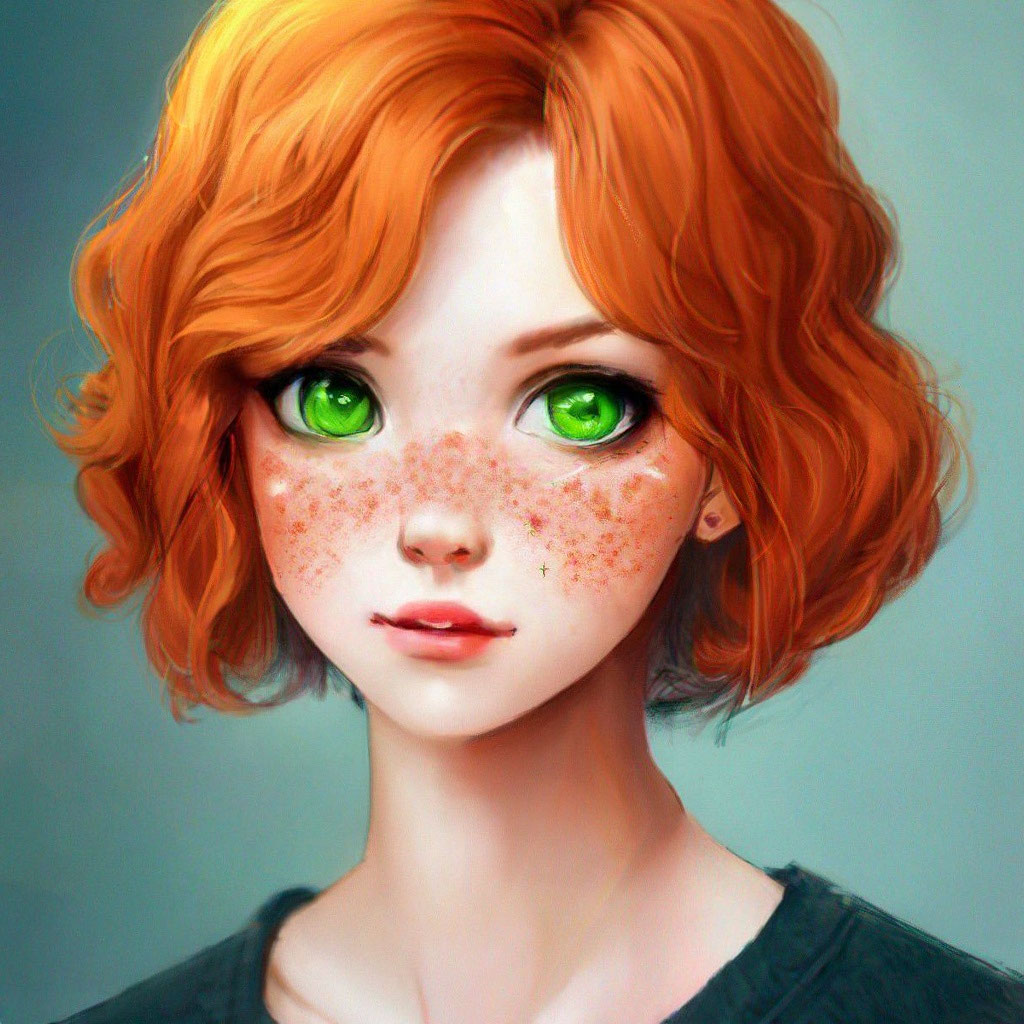 Anime Girl With Freckles Short Hair SRU [Jane] Freckles By