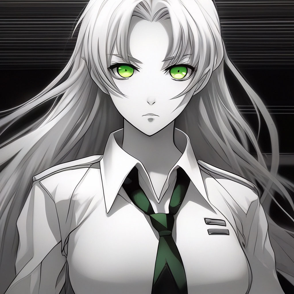 Anime Girl With Green Hair And Blue Eyes