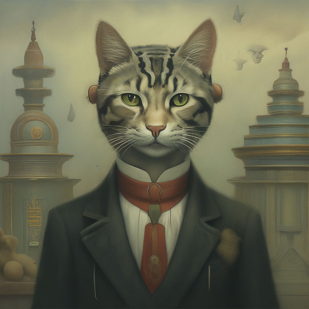 «Человек с головой кота 🐱» — картинка создана в Шедевруме