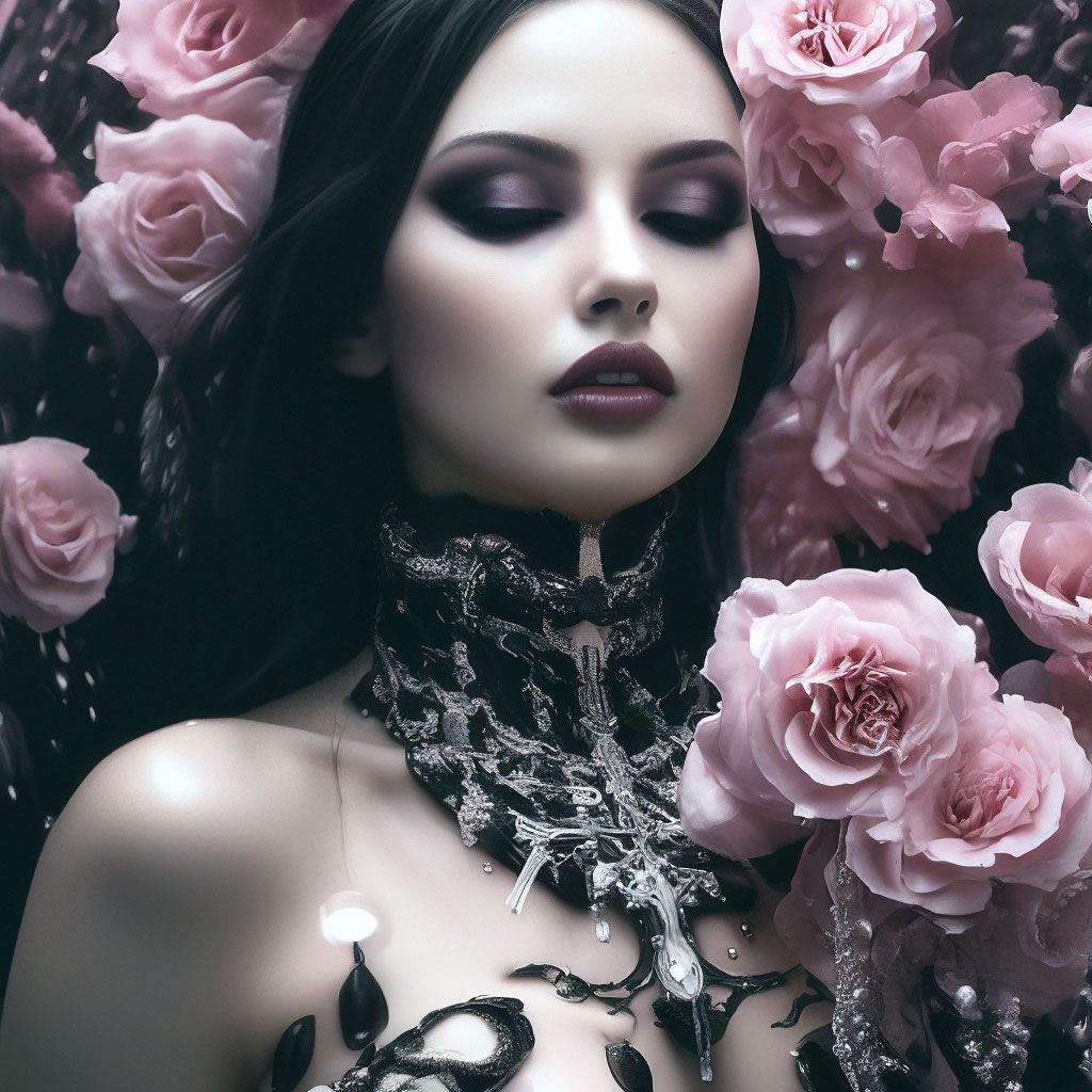 «Beautiful gothic girl, sparkling …» — картинка создана в Шедевруме