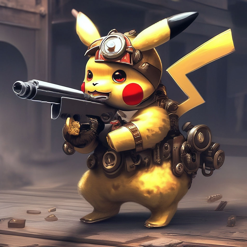 Pikachu Com Uma Arma
