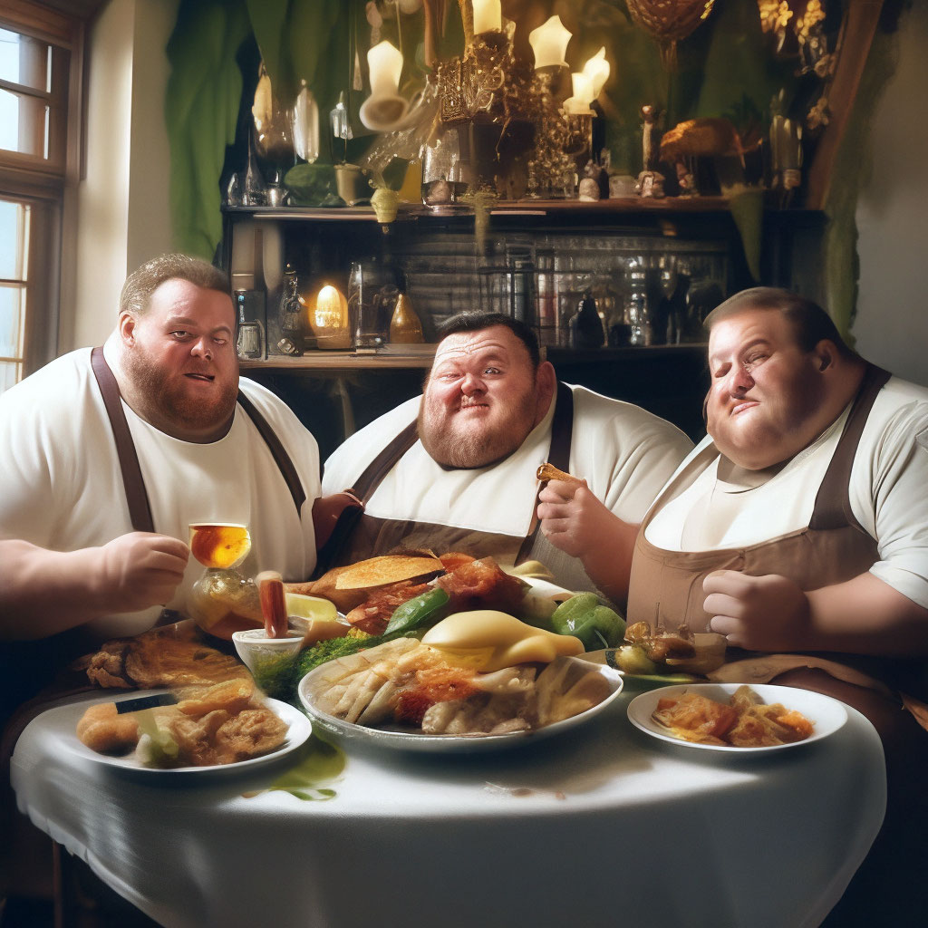 Group Of 3 Fat People