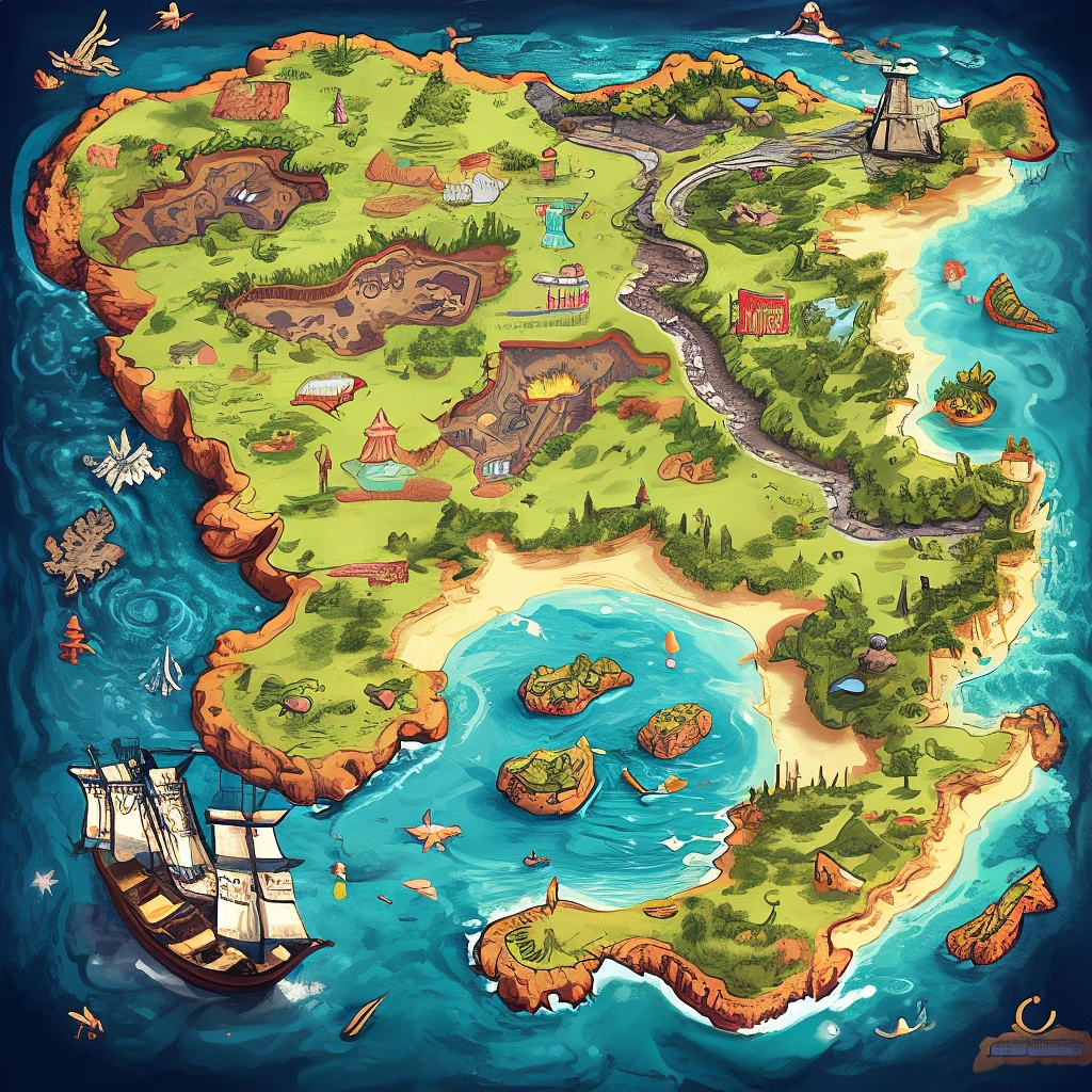 Cartoon Pirate Map