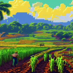 «Cultivation of corn from cassava in the Caribbean lowland 8bit pixel ...