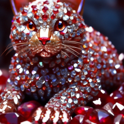 «Small stones of a precious garnet stone in the form of a huge cat, a ...