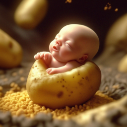 «The birth of a potato crumb.hyperdetalization,, photorealism ...