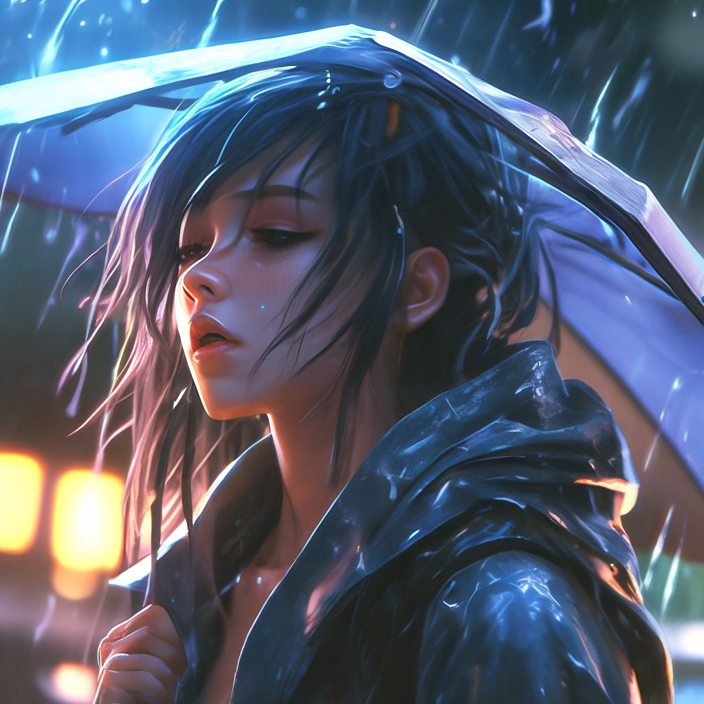 Anime Girls Crying In The Rain Drawings