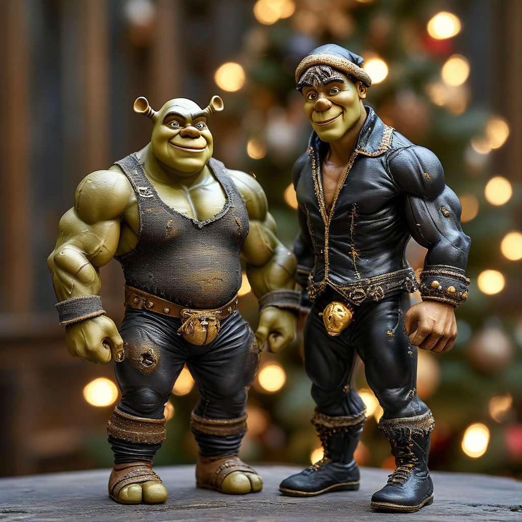 «Шрек-развратник бодибилдер позирует…» — картинка создана в Шедевруме