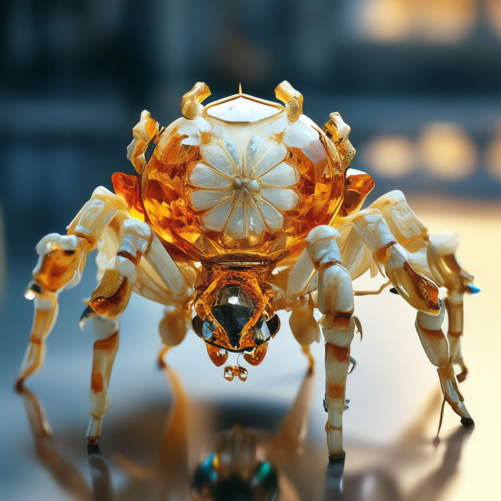 «Киборг паук 🕷️ из слоновой кости…» — создано в Шедевруме