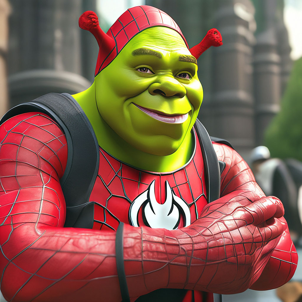Shrek Spider Man Body