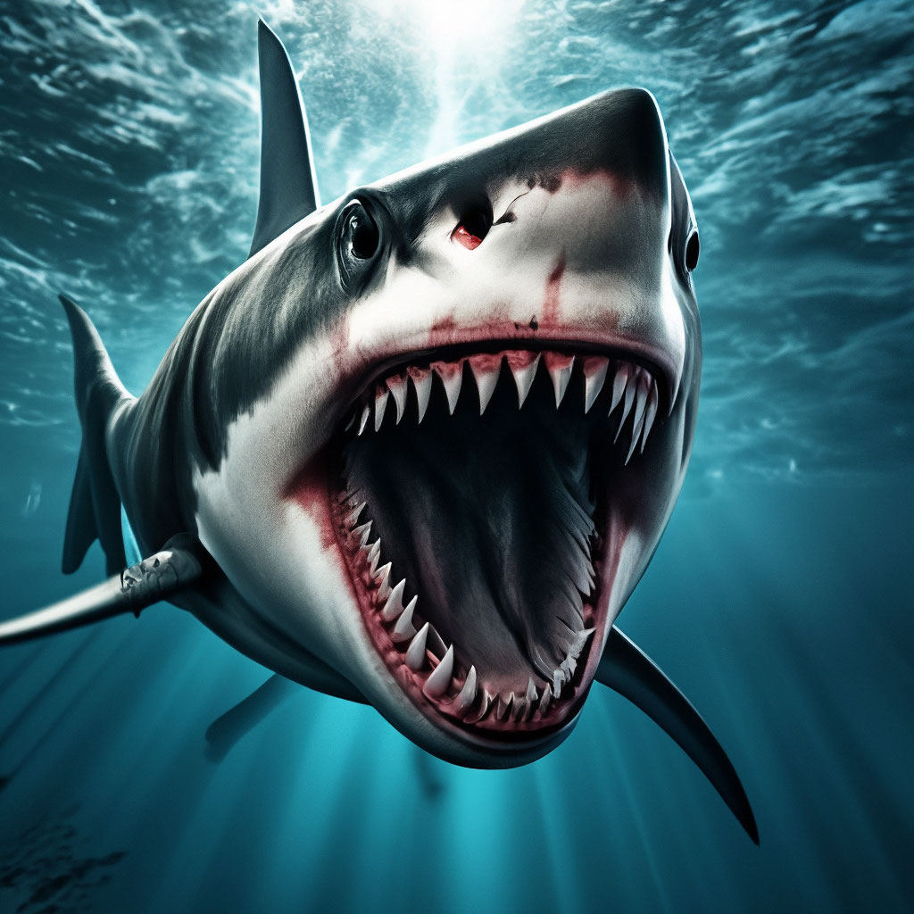 Ocean Underwater Evil Sharks
