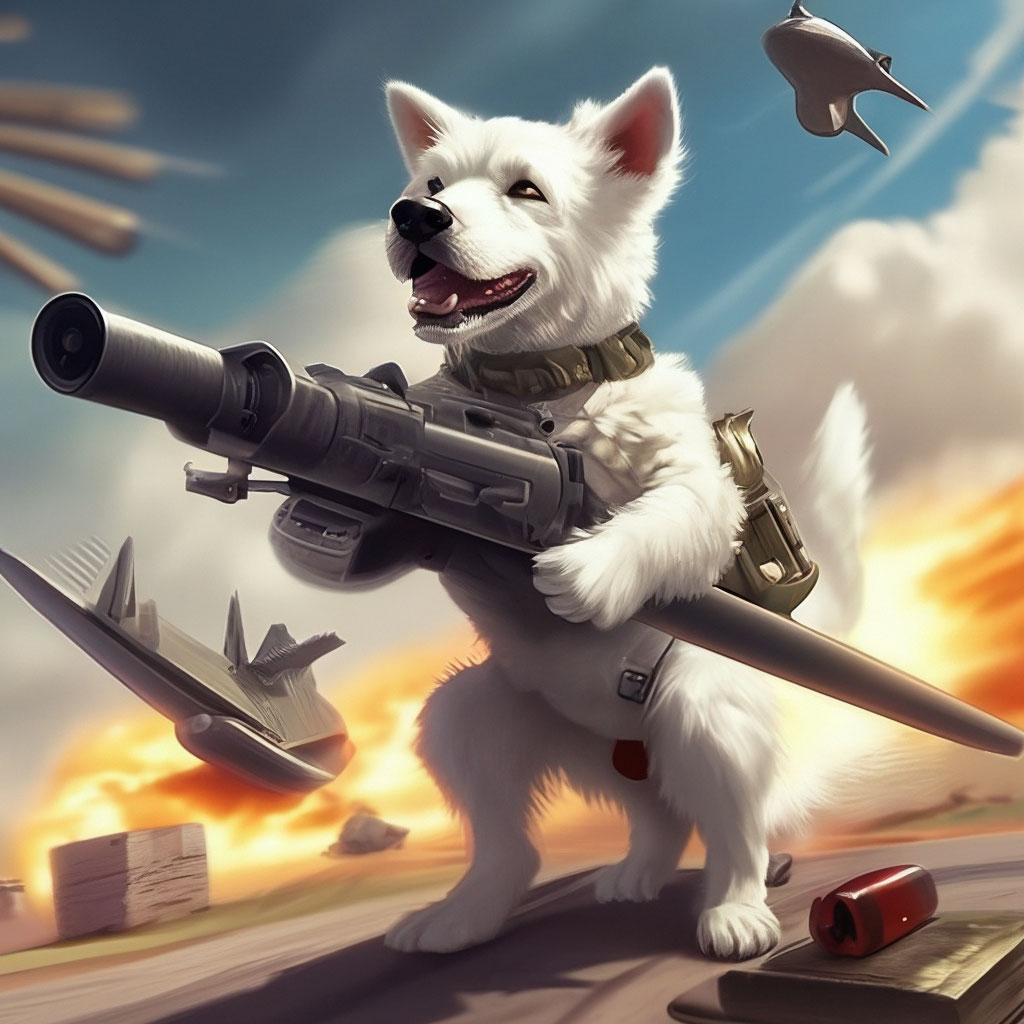 Dog With Machine Gun
