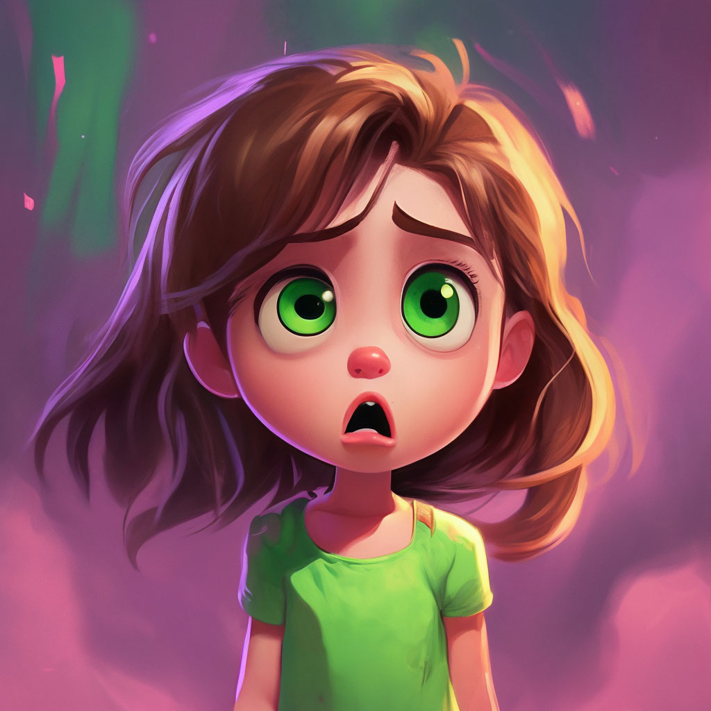 Cartoon Girl Scared