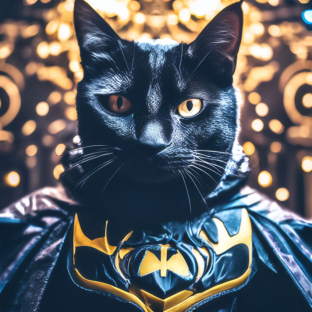 "💫Сергей💫🔸 A cat in a Batman …" — image created in Shedevrum
