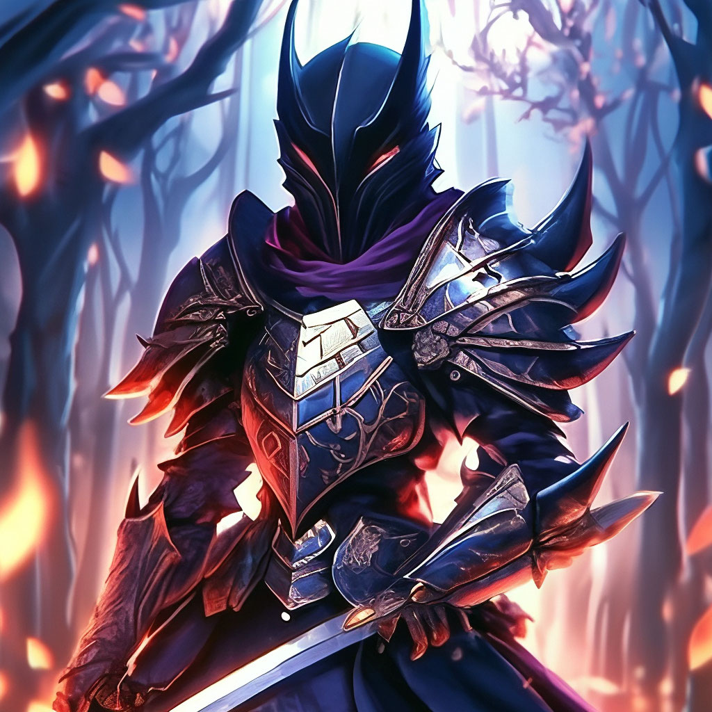 "Raven knight in anime style, anime, beautiful, 4k" — image created in ...