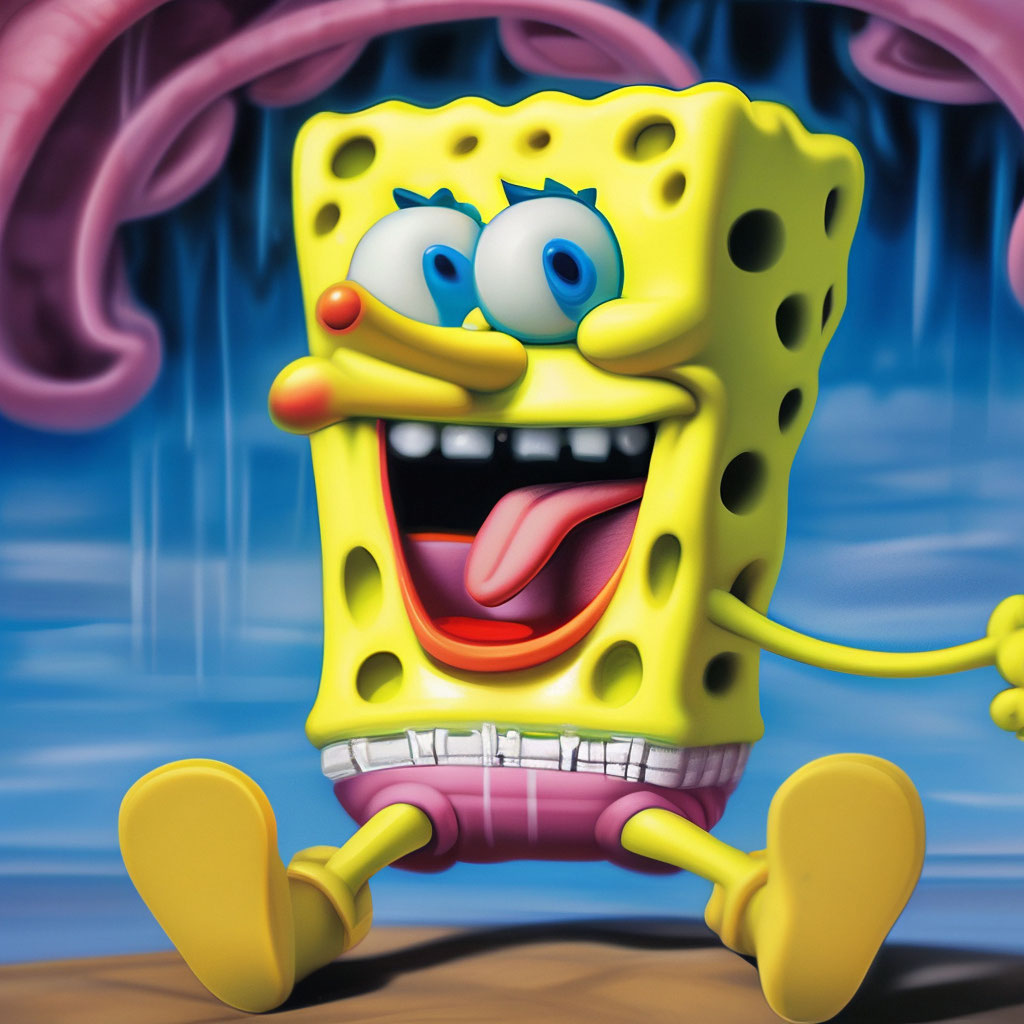 Spongebob Gif Tongue Spongebob Rolled His Eyes, With A Huge Lush Bust,