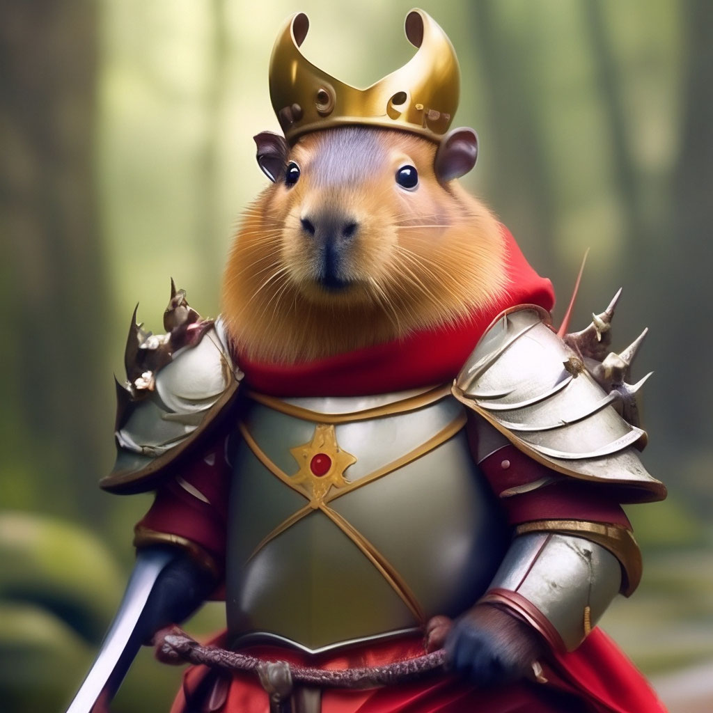 "Capybara is a knight." — image created in Shedevrum