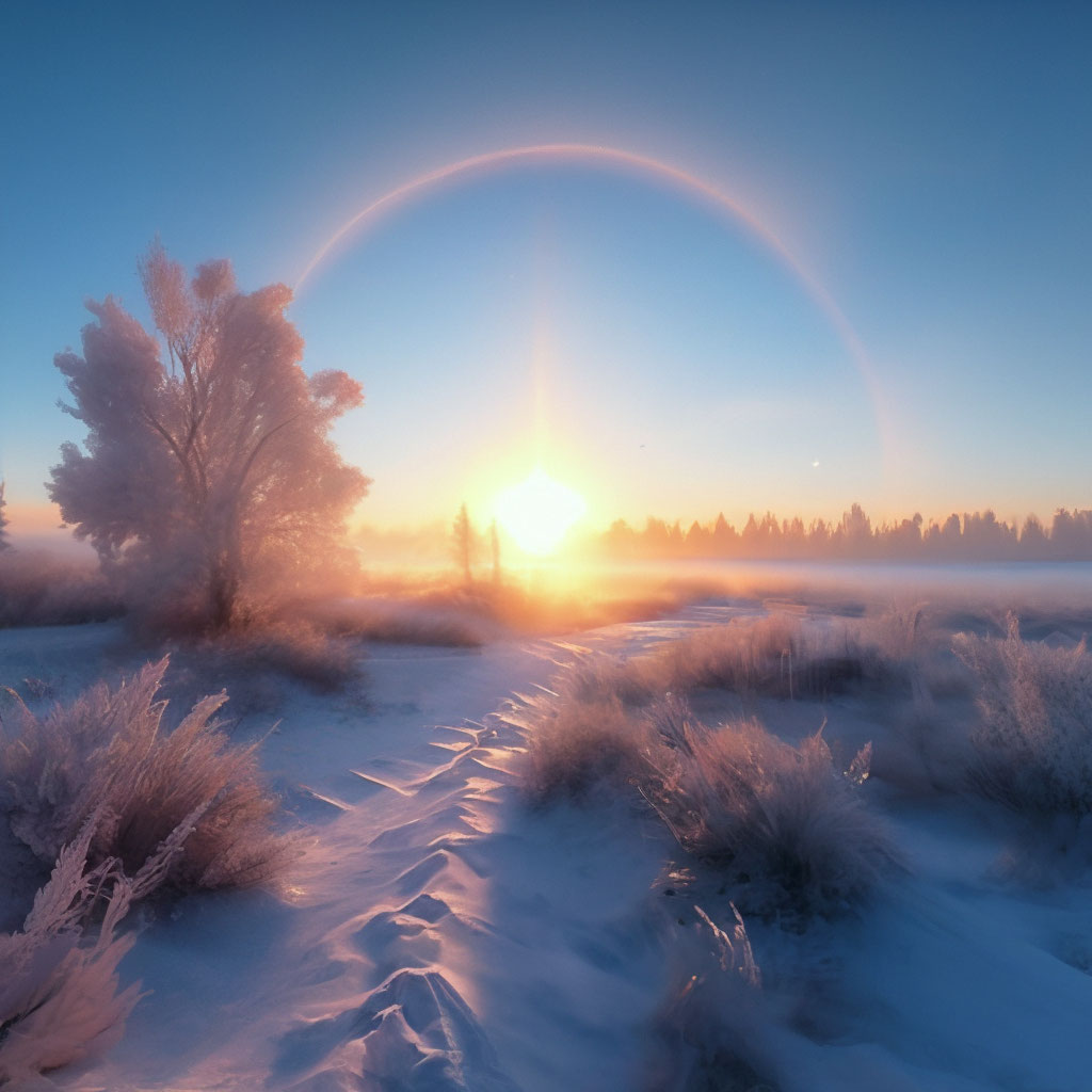 "The most beautiful winter dawn in the…" — image created in Shedevrum