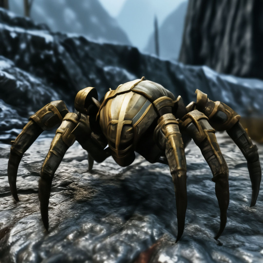 "The Infuriating Dwemer Spider" — image created in Shedevrum