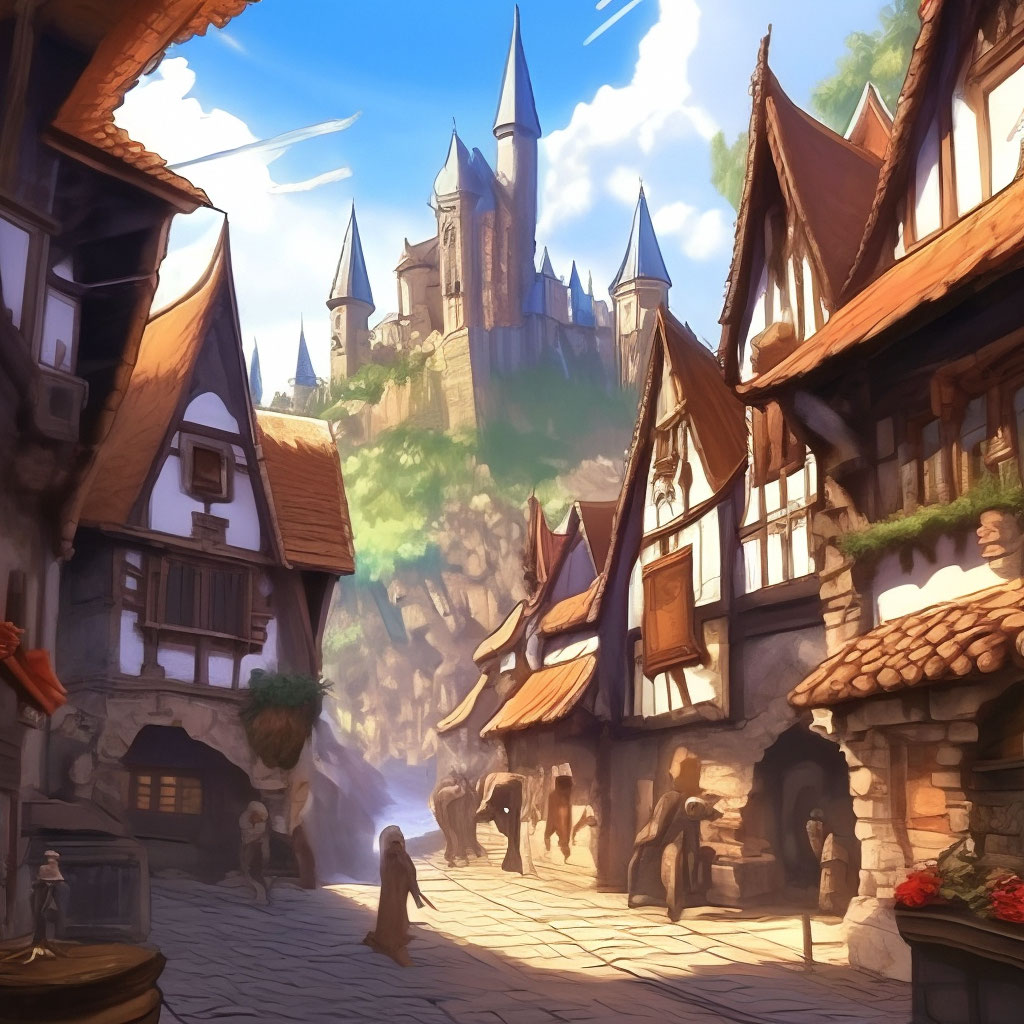 Anime Medieval Town Background