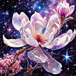 « ️ ️ ️ cosmos, blooming magnolia, psychedelic, stars, epic, clear ...