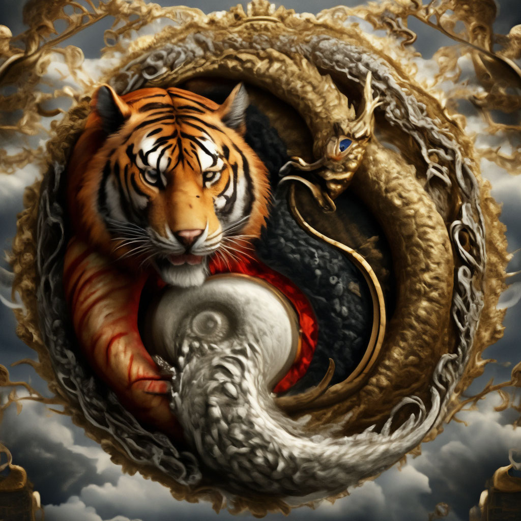 Yin Yang Dragon Tiger Wallpaper Yin Yang With Dragon And Tiger"