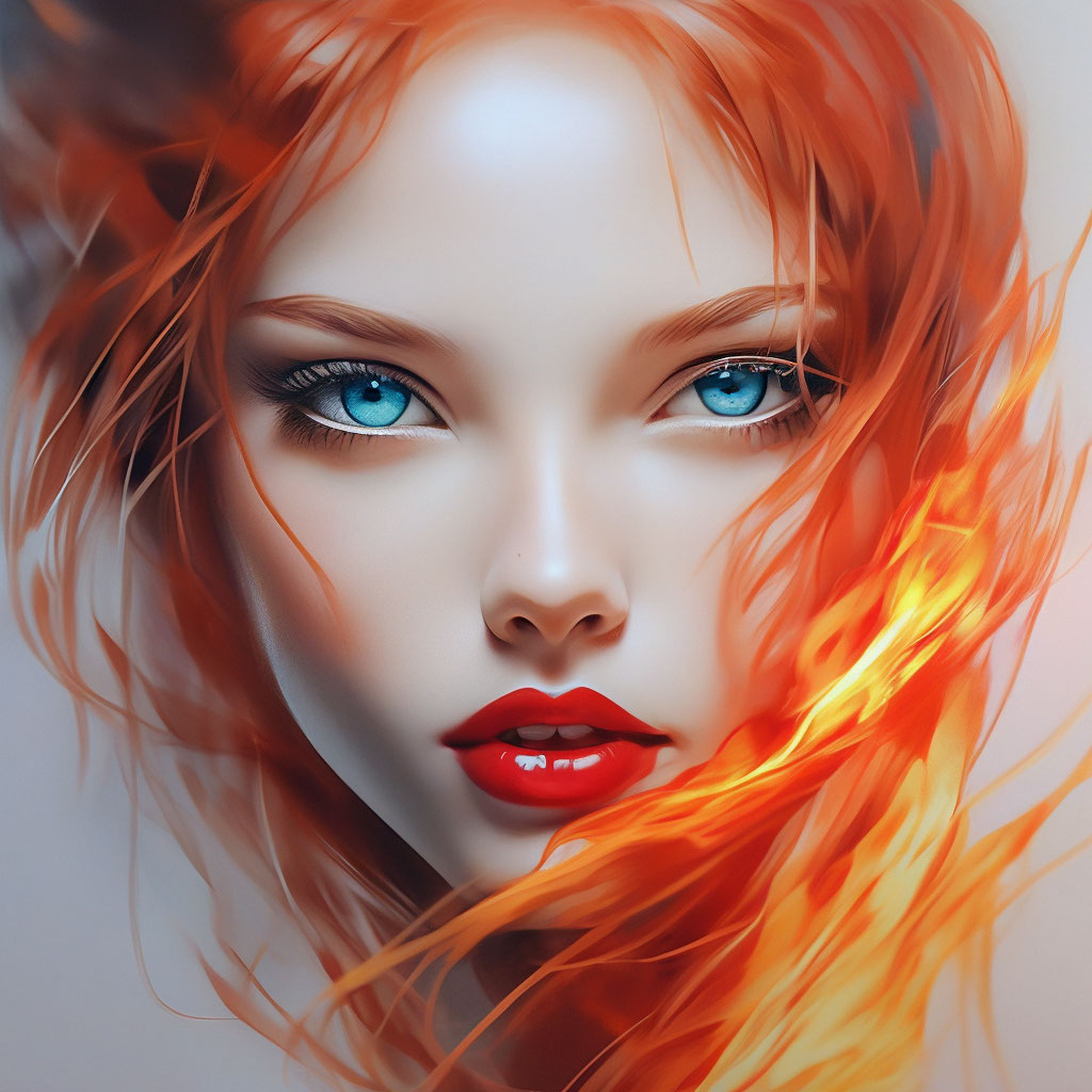 Fire Elemental Girl Drawing