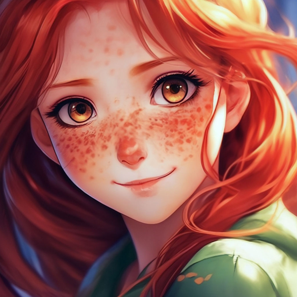 Anime Girl With Freckles Short Hair SRU [Jane] Freckles By